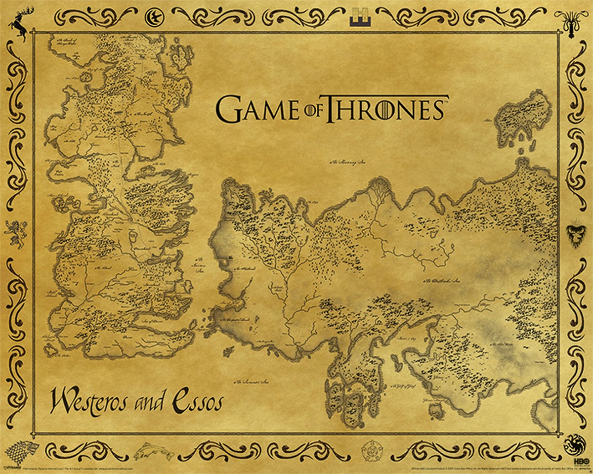 Mapa De Westeros Hbo Game Of Thrones Westeros World Map