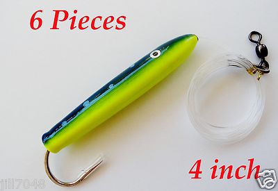 4"Cedar Plugs Rigged 6 Pieces Dorado Trolling Saltwater Fishing Lures ...