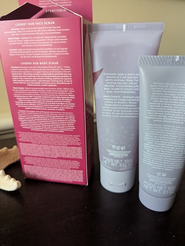 FENTY Skin Cherry Dub Duo Full Size Face Scrub and Mini AHA Body Scrub ...