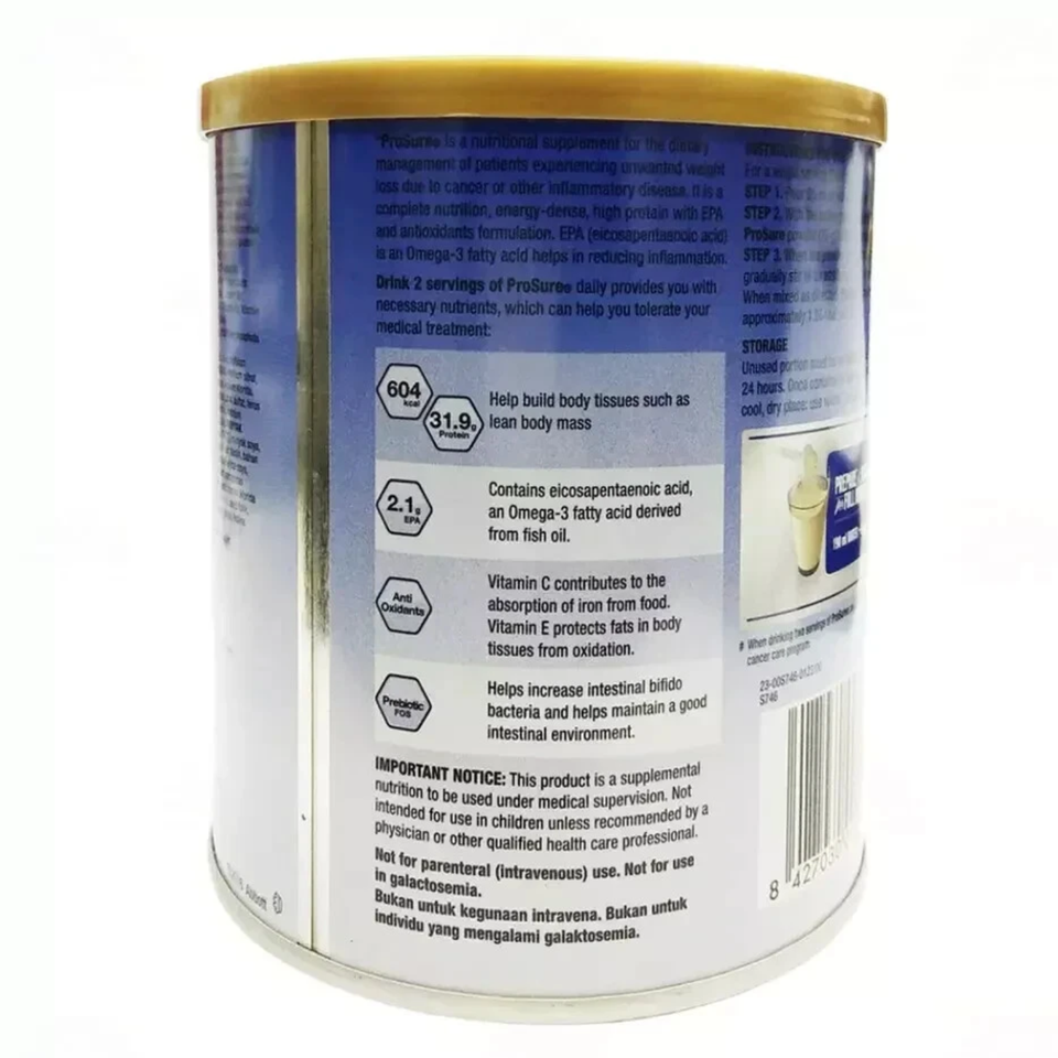 2 x 380g Abbott Pro Sure Milk High Protein, Prebiotic & EPA Free ...