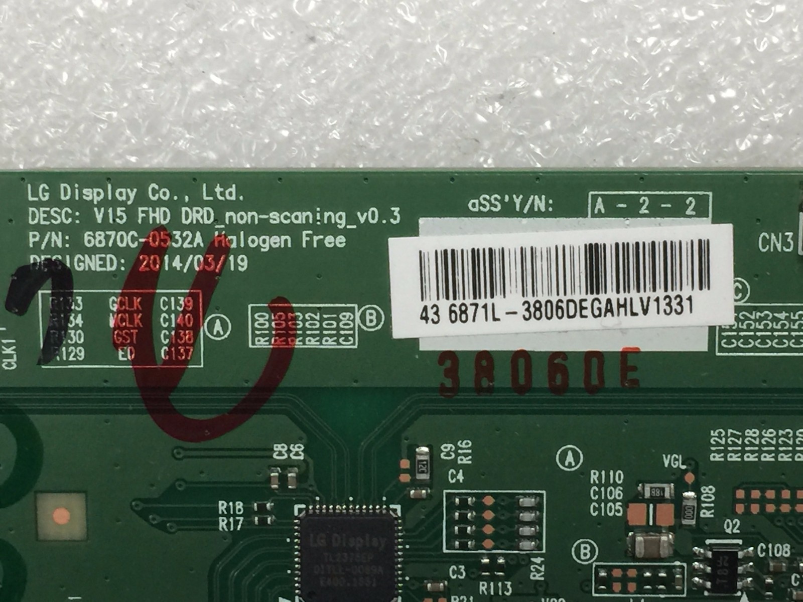 LG 43LF5900-UB 43LF5400-UB 43LF5100-UA T-Con Board 6871L-3806D | eBay