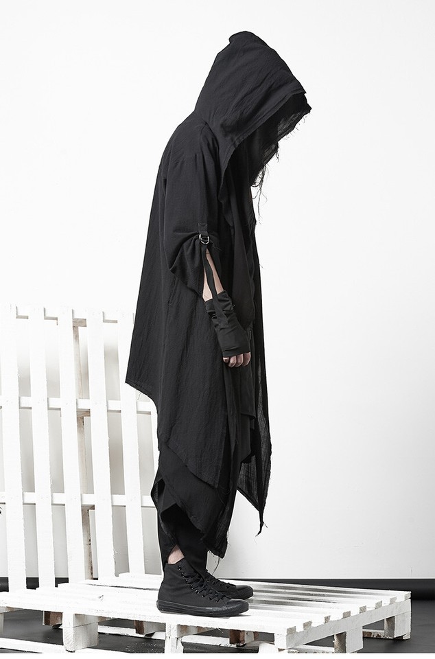 Darkness Style Mens Hooded Thin Cape Cloak Overcoat Outwear Robe Gown ...