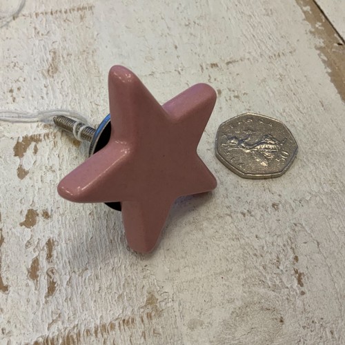 Pastel Pink Blue Cream Star Ceramic Handles Knob Cupboard Drawer Handle ...
