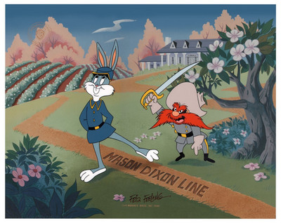 MASON DIXON LINE Print Looney Tunes Bugs Bunny Yosemite Sam | eBay