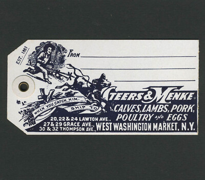 Greenwich Village NY W. Wash. Market STEERS & MENKE CALVES LAMB PORK ...