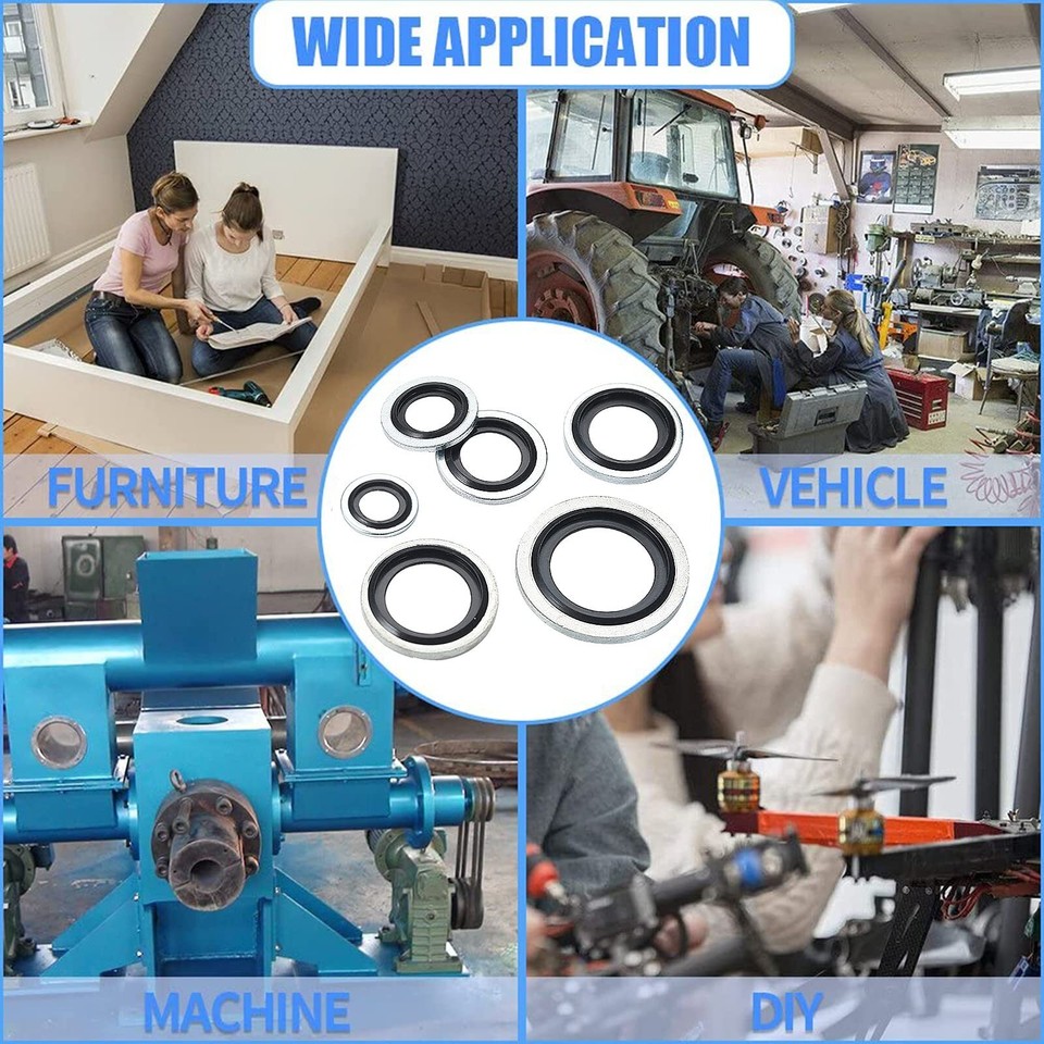 156 Pieces Bonded Seal Dowty Washer,Automotive Self-Centred Dowty Seal ...