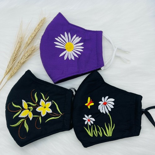 [3 PACK] Face Masks FASHION Polyester/Cotton Triple-Layer Washable - US ...