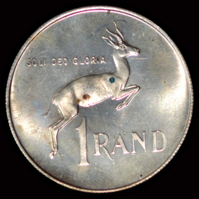 1972 South Africa Silver 1 Rand "SPRINGBOCK" Uncirculated Nice Coin ...