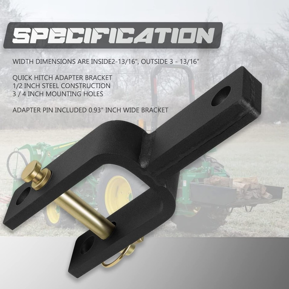 3 Point Versatile Quick Hitch Adapter Bracket Fit for Category 1 Quick ...