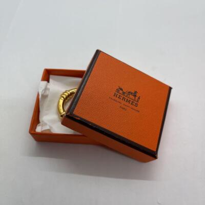 HERMES Paris Scarf Ring Gold Round with Box for Women Authentic ...