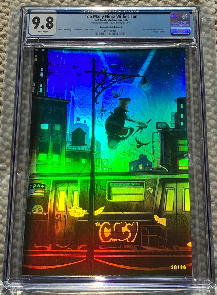 Too Many Ninja Willies Mikey Willie Smunchy CGC 9.8 Foil Book End #20/ ...
