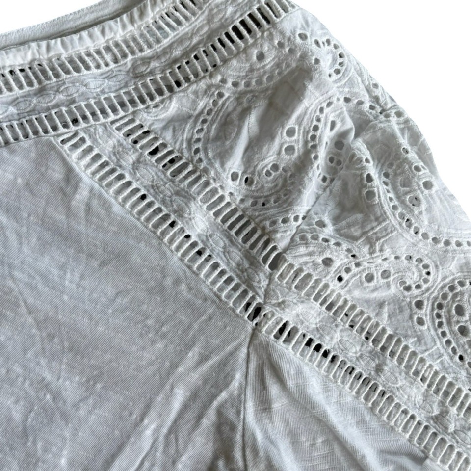 CHICO'S V-Neck inset lace detail Boho blouse - 4/XXL/20 | eBay