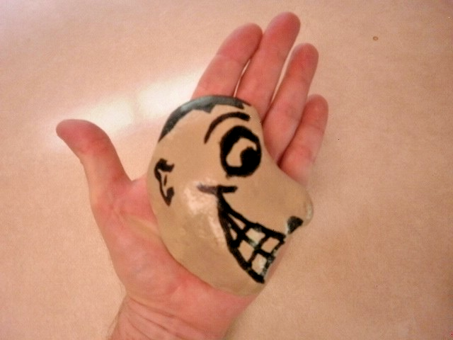 Paperweight Face Your Fears Stone Face one of a kind Signed. | eBay