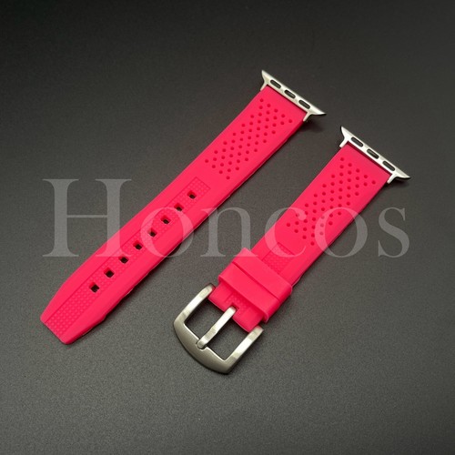 38mm-49mm Pink Silicone Rubber Apple Watch Band Strap for iWatch quick ...