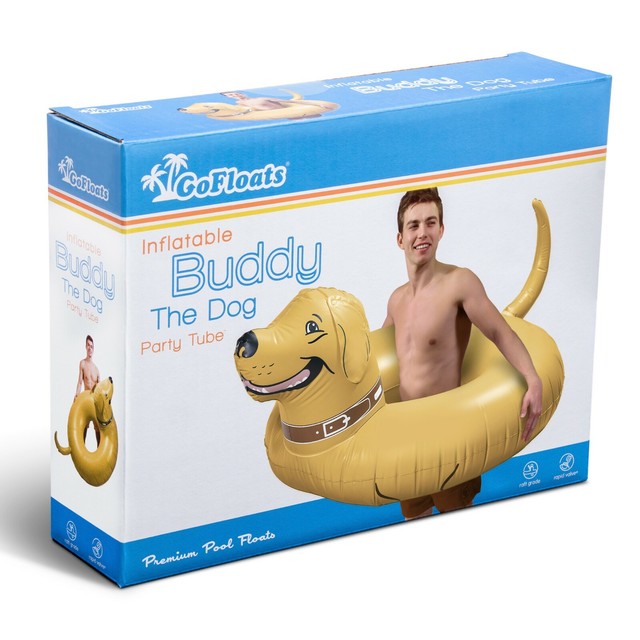 GoFloats Buddy The Dog Party Tube Inflatable Raft Float in Style Adults ...
