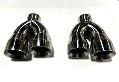 Exhaust Tip 3.00" Inlet 4.00" Outlet 9.00" long Dual Double Wall Slant ...