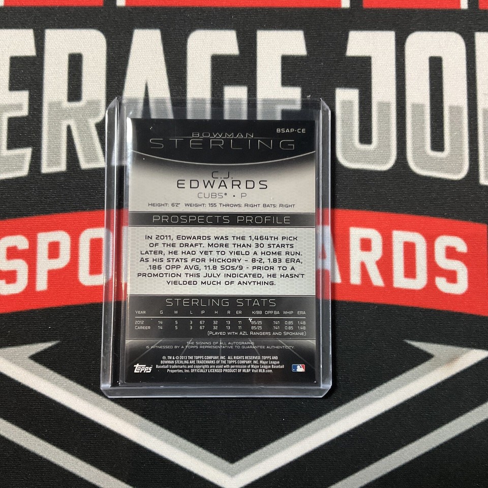 2013 Bowman Sterling Carl CJ Edwards Rookie Auto Autograph Washington 💫 ...