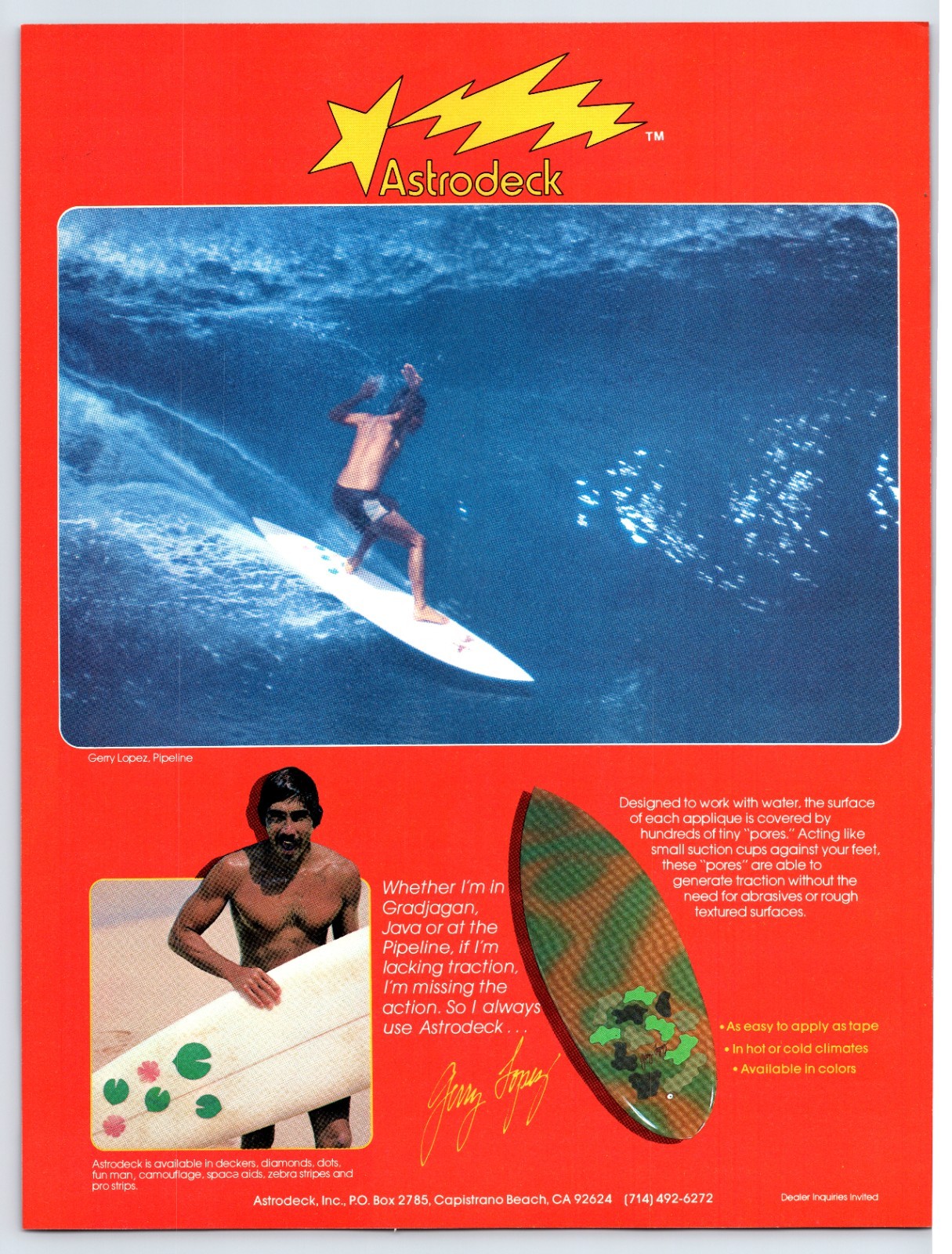 Vintage Print Ad 1982 Astrodeck Surf Board Totally 80s Designs 8.25" x ...