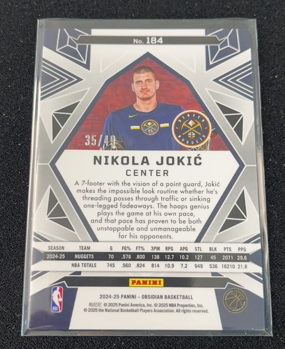 Nikola Jokic 2024-25 Panini Obsidian Electric Etch Fire And Ice 35/49 ...