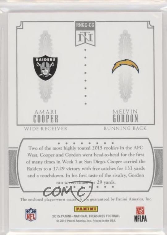 2015 Panini National Treasures - Rookie NFL Gear Combo #RNGC-CG Amari ...