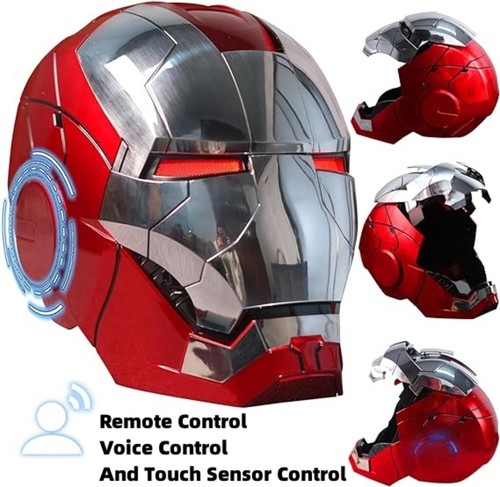 US Iron Man MK5 Cosplay Helmet Wearable Voice-control Sounds & LED Eyes ...