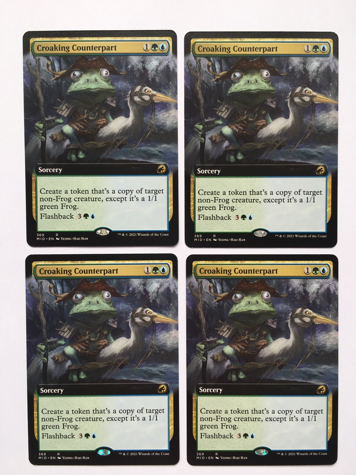 MTG Croaking Counterpart Innistrad: Midnight Hunt 369 Foil Rare for ...