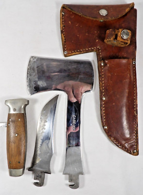 1930'S - 40'S Case XX Hatchet & Knife Combo w/ Sheath - Walnut Handles ...
