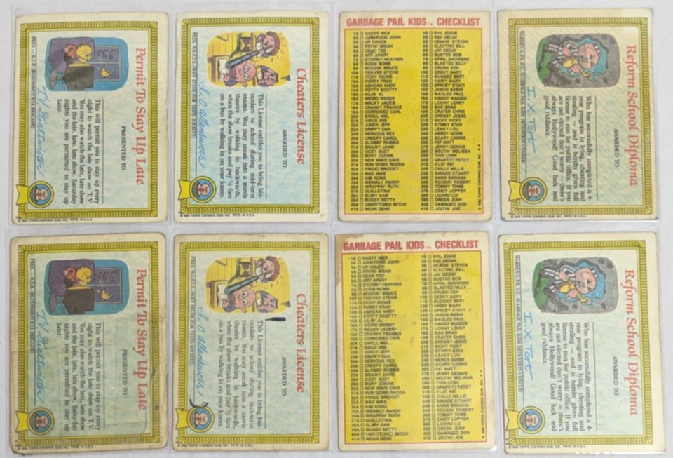 1985 Topps Garbage Pail Kids Original 1 Matte Set GPK OS1 1st Series ...