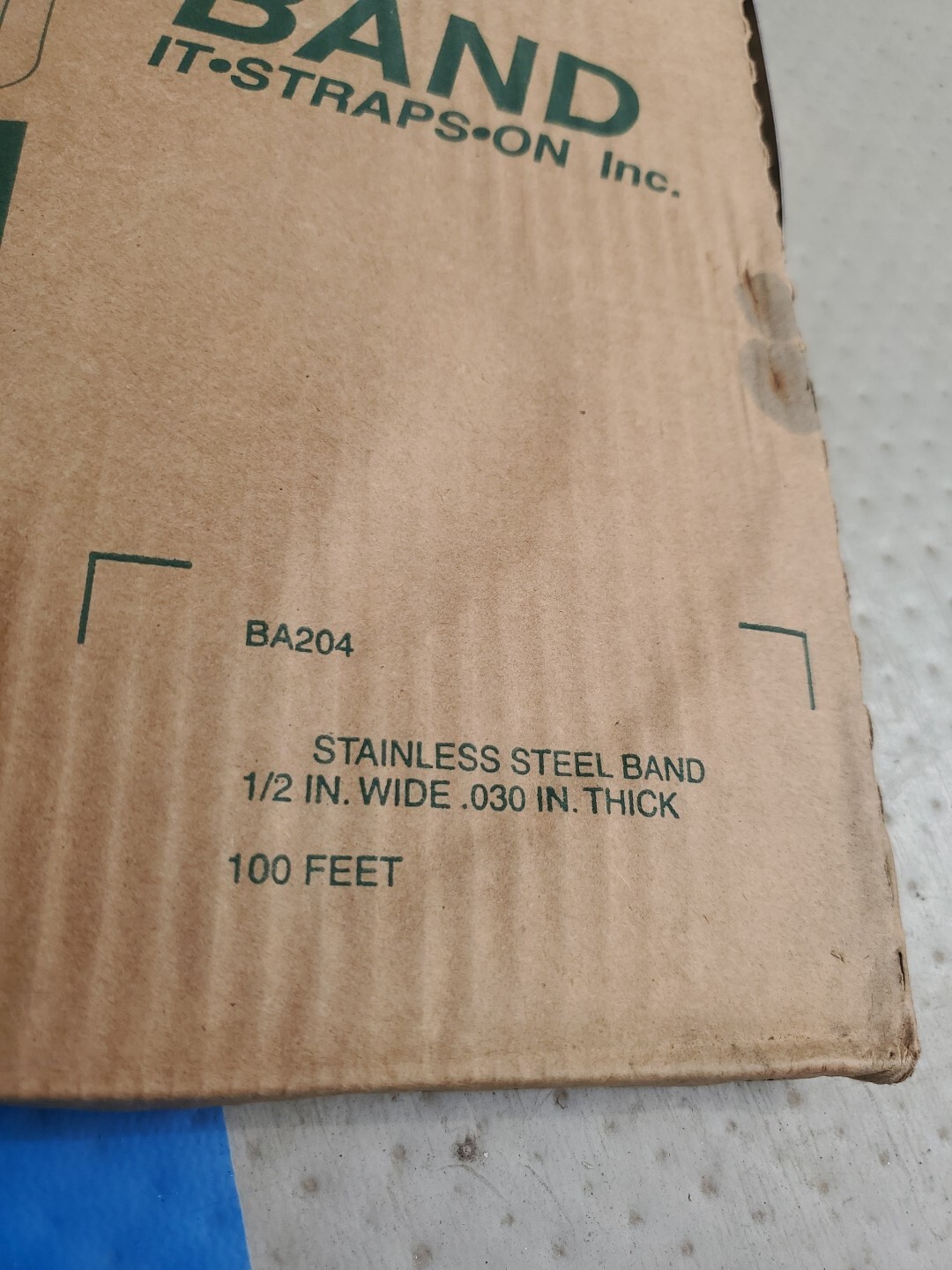 ISO BA204 BAND-IT Type 201 Stainless Steel Strapping 1/2" ' x 0.030 ...