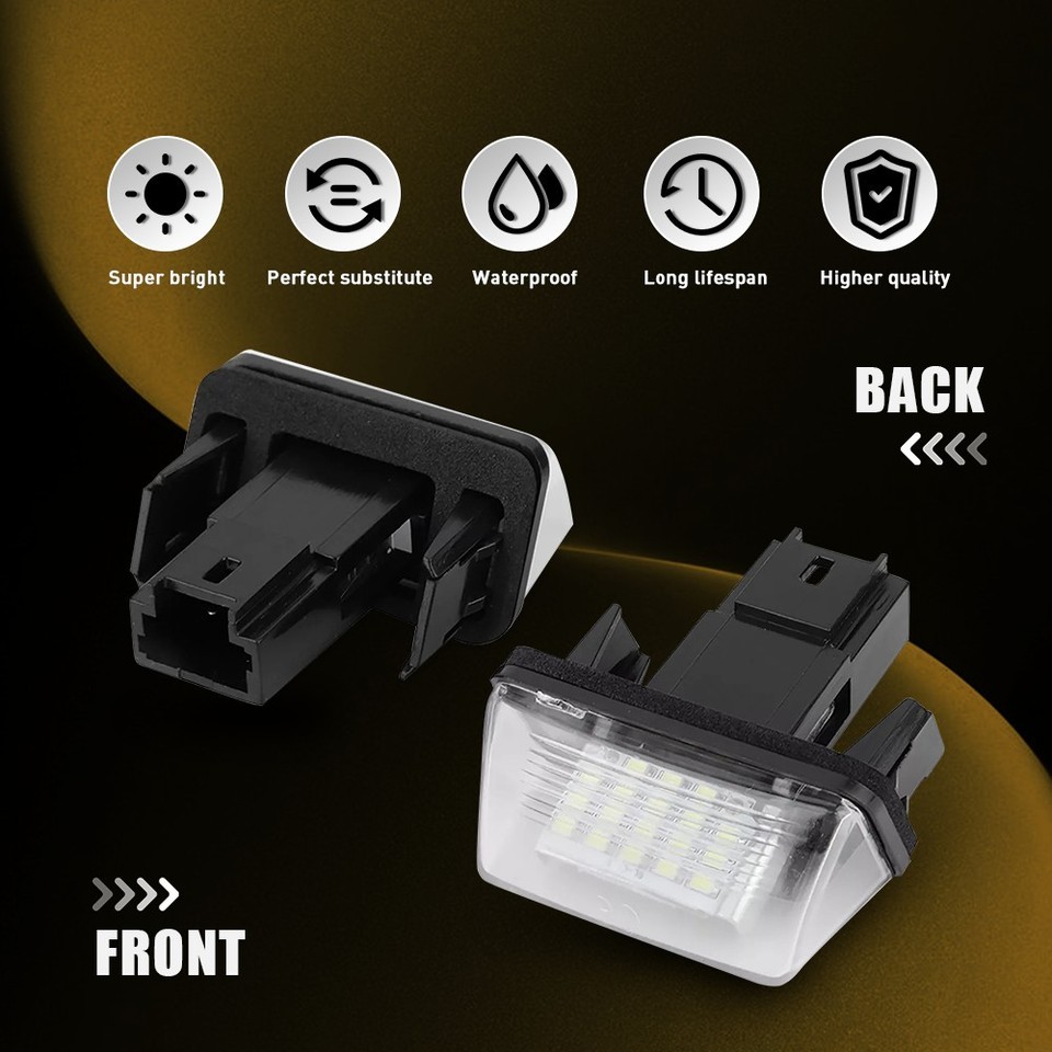 LED Licence Number Plate Lights For Peugeot 206 206CC 206SW 1998-2010 ...