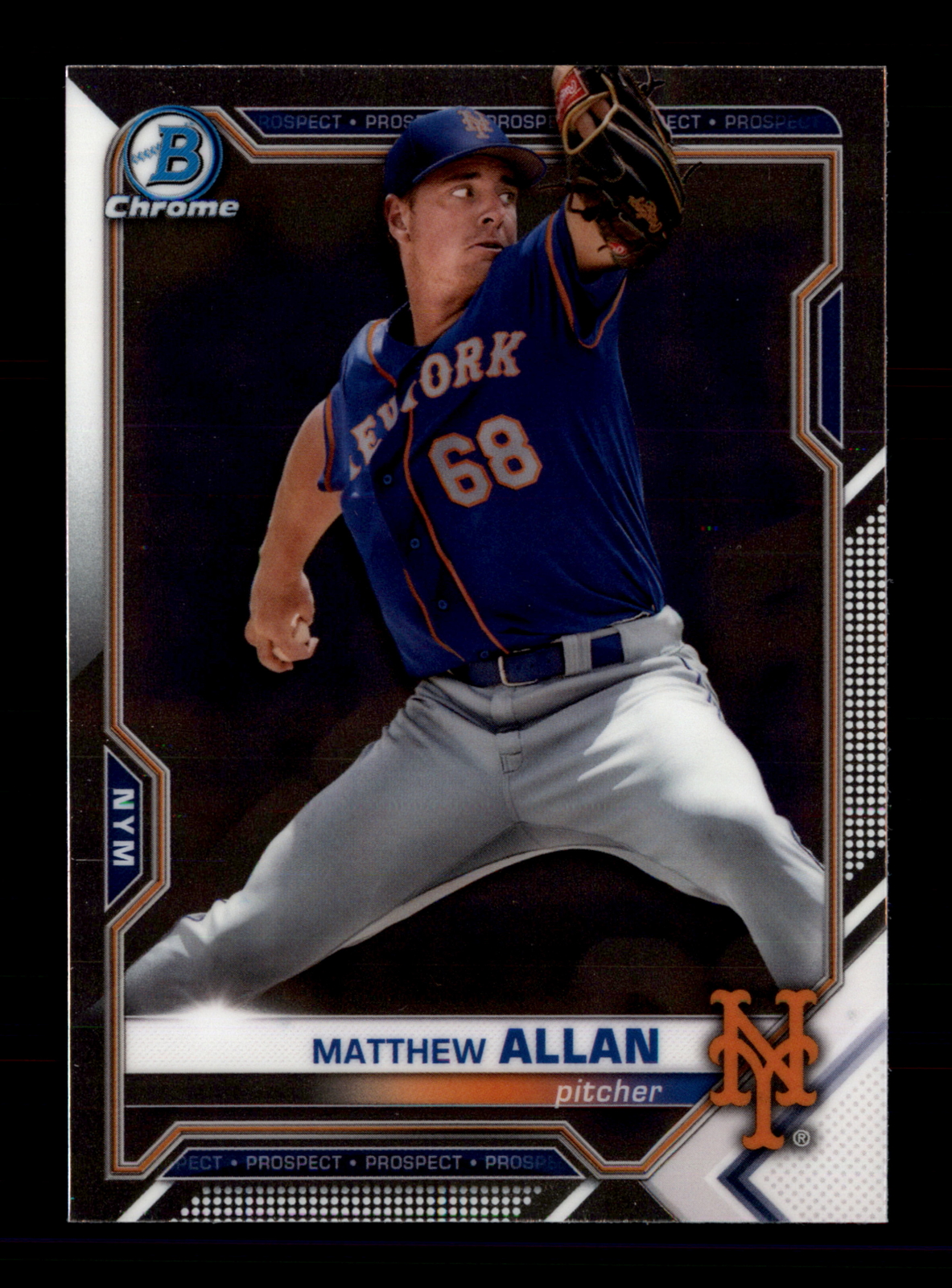 2021 Bowman Chrome Prospects #BCP-211 Matthew Allan New York Mets Card ...