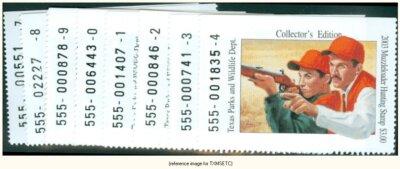D2K Texas Muzzle-loader Set Collector Stamps (8) 1996-2003 | eBay
