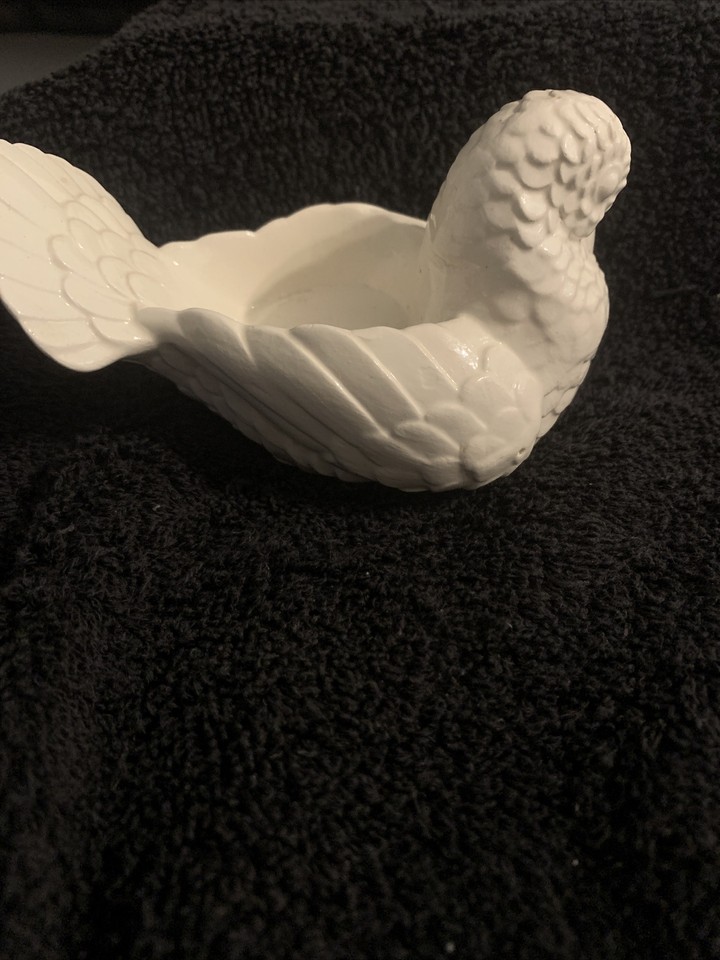 White Ceramic Pigeon Tea Candle Holder | eBay