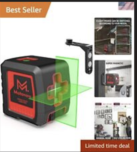 100ft Green Self-Leveling Laser Level - Accurate, Durable, IP54 ...