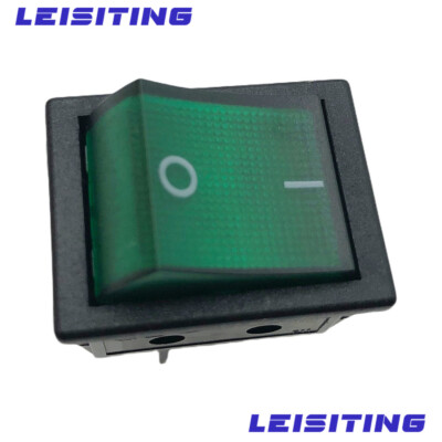 6 Pin Canal R Series Rocker Switch Green Double Pole 20A 16A 125V 250V ...