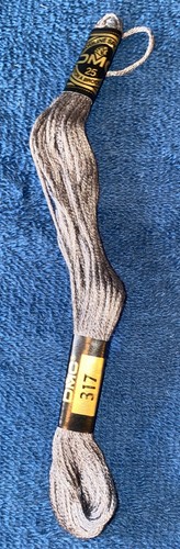 Vtg DMC 25 Embroidery Floss Made In France Gray #317 | eBay