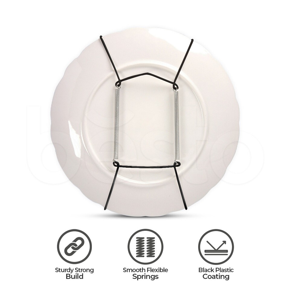 Wire Wall Plate Holder Wall Display Hanger Strong Adjustable Spring ...