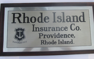 RHODE ISLAND: Vintage Insurance Company/Agency Plaque- 25”X 13” SIGN TU ...