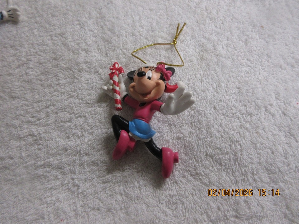 Disney Mickey (2) and MInnie Mouse (1) Holding Candy Canes Set of 3 ...