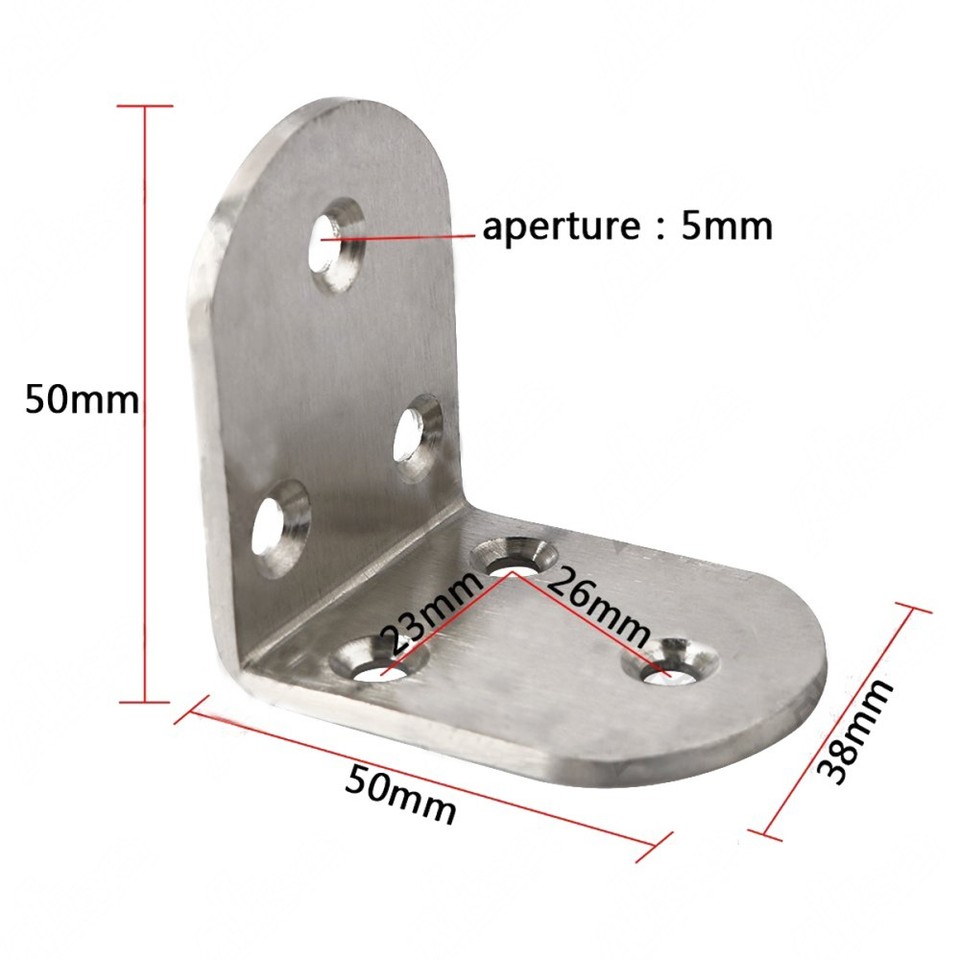 5pcs 50x50x3mm 90 Degree Metal Right Angle Bracket Shelf Support ...