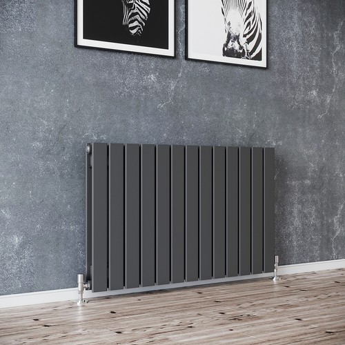 Designer Radiator Horizontal Anthracite White Modern Flat Panel UK Rads ...