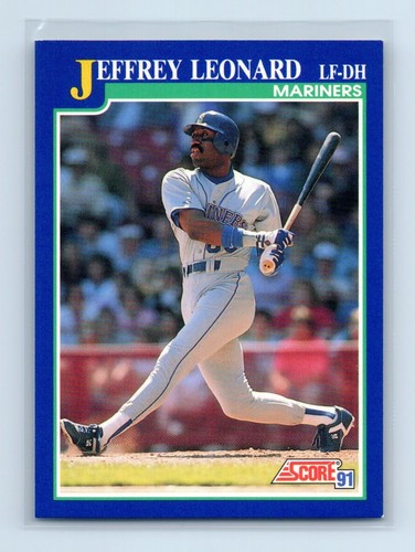 1991 Score Straight from the Pack Jeffrey Leonard Seattle Mariners #44 ...