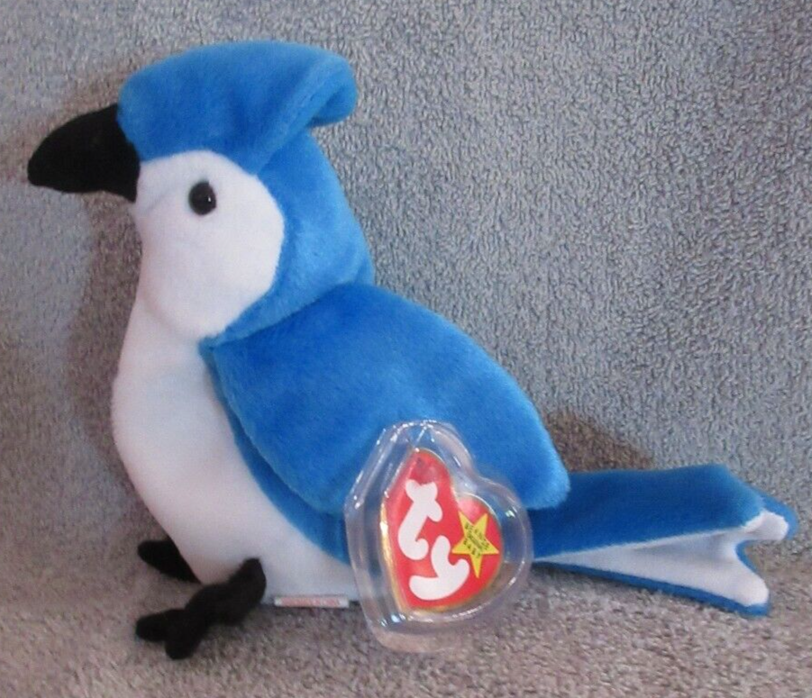 Ty Beanie Baby Rocket the Blue Jay DOB March 12, 1997 MWMT Free ...