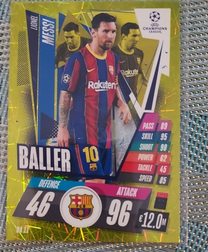 2021 Match Attax Lionel Messi Barcelona Baller Gold Card UEFA Champions ...