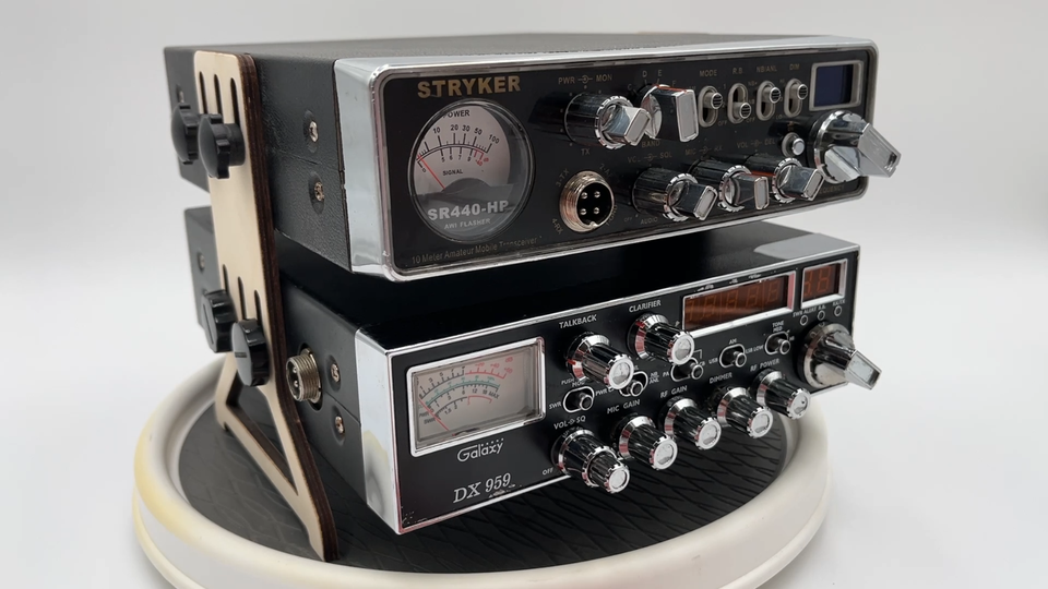 CB Ham Dual Mobile Desktop Radio Stand Set, holds 2 radios equal width ...