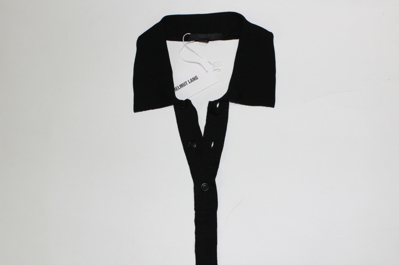 HELMUT LANG VINTAGE ARCHIVAL 2003 CUT OUT BLACK SKELETON POLO VEST TOP ...