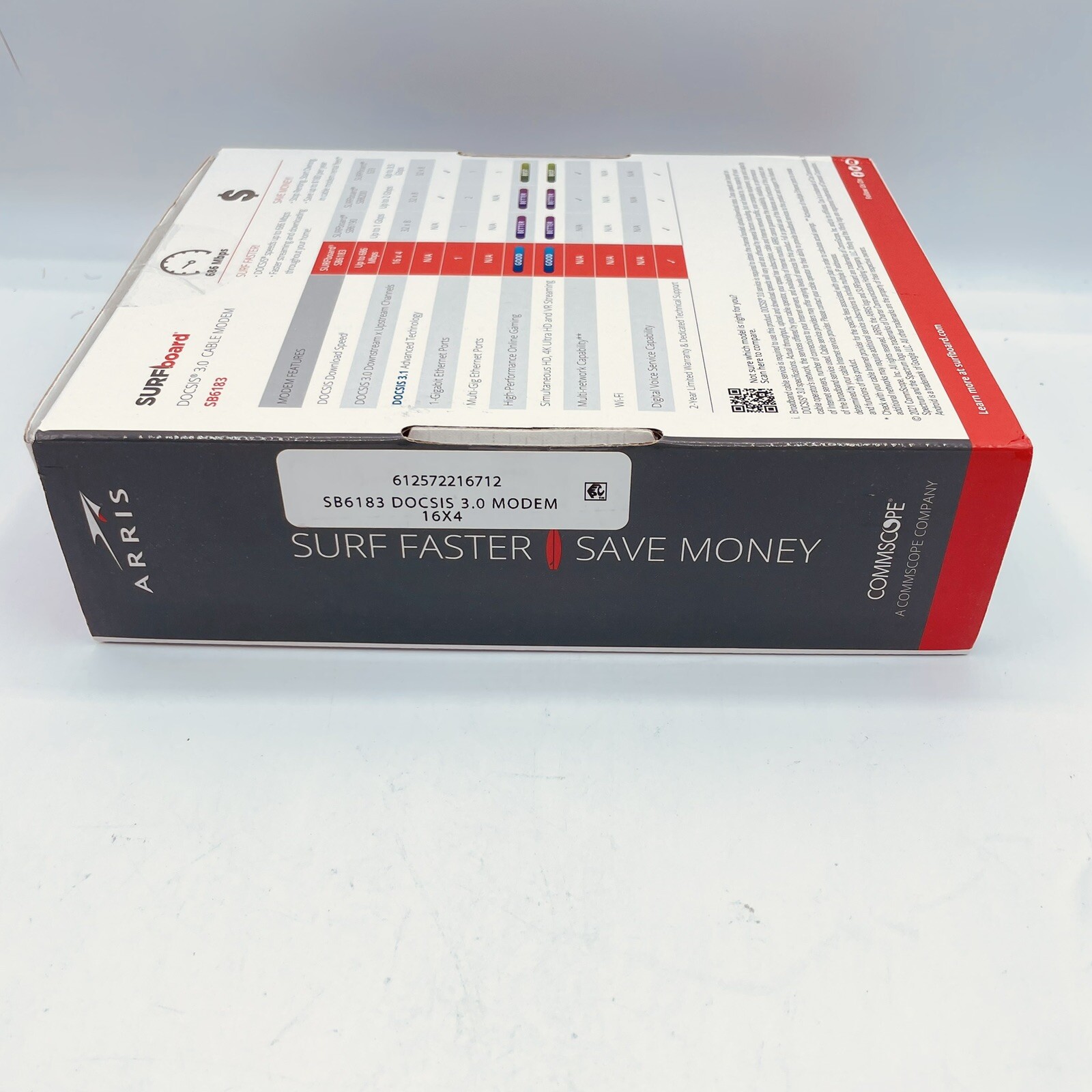 ARRIS Sb6183 Surfboard DOCSIS 3.0 Cable Modem 686 Mbps 16x4 Channel for ...