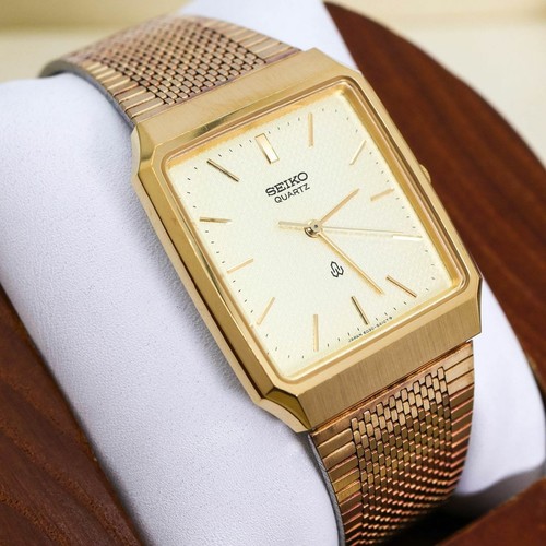Seiko SGP Quartz Square Watch Antique Crystal Gold Plated Used Tested ...