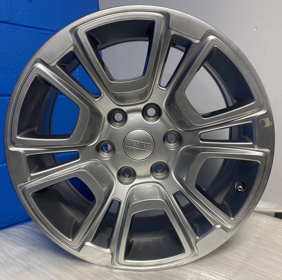 4 OEM 2022-2024 Jeep Wagoneer 18x8 Silver 6 Double Spoke Aluminum Rims ...