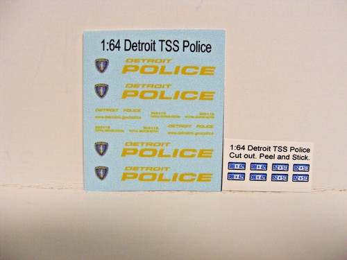 Detroit Police Tactical Response Unit 1:64 Water Slide Decals Fits SUV ...